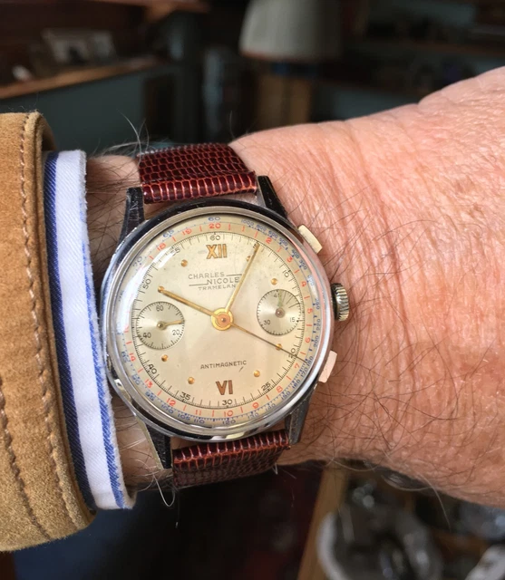 CHARLES NICOLET, calibro Landeron 52 ruota colonna (column wheel). Anni ...