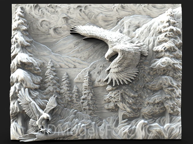 3d Model Stl File For Cnc Router Laser And 3d Printer Wolves 2 £2 59