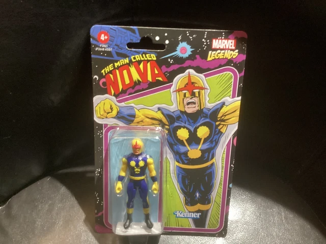 HASBRO MARVEL LEGENDS F3821 Kenner Retro Nova 9.5cm Articulated Action ...