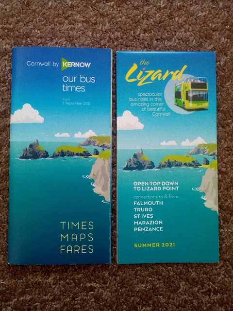 FIRST BUSES KERNOW 2021 Cornwall Bus Timetable, Map & Guide Plus Lizard ...