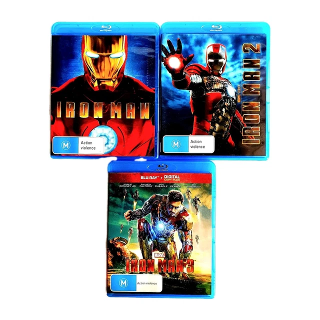 IRON MAN TRILOGY 1-3 Bluray Gift Set, Action Superhero, Robert Downey ...