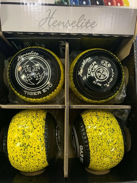 NEW HENSELITE TIGER EVO Lawn Bowls (Tiger Slice, Size 4) £286.89 ...