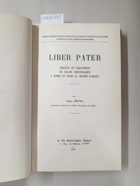 LIBER PATER: ORIGINE et expansion du culte dionysiaque à Rome et dans ...