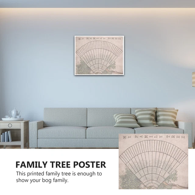 CANVAS FAMILY TREE Diagram Graph Blank Fillable Ancestry Chart £6.71 ...
