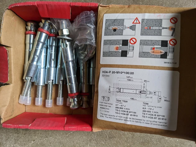HILTI DÜBEL HDA-P 20-M10*100/20 Spezialdübel Komplett Zulassung u.a. BS ...