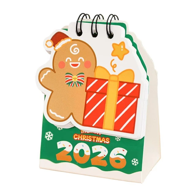 2026 CHRISTMAS CUTE Bean Calendar For Organize Living Cartoon Christmas ...
