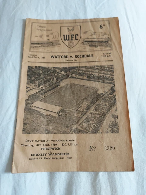 1959-60 WATFORD FC HOME FOOTBALL PROGRAMMES BULK LOT GOOD TO FINE ...