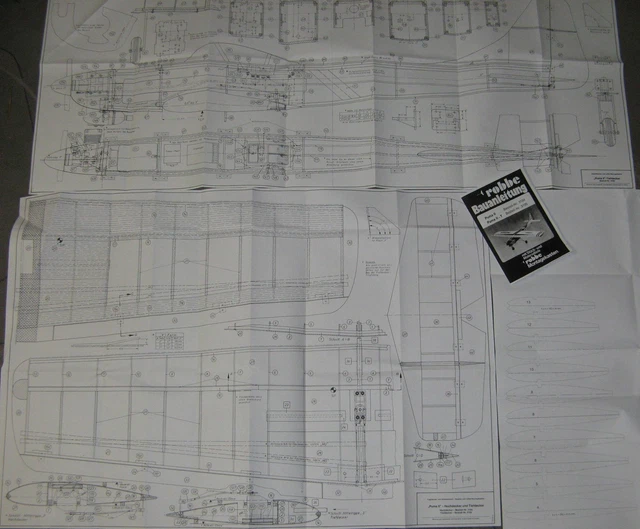 BAUPLAN MIT BAUANLEITUNG für den Robbe Puma II Tiefdecker ! EUR 24,90 ...