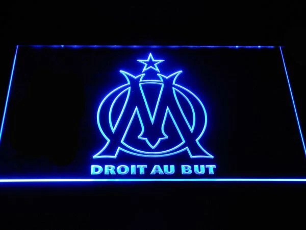 PANNEAU LUMINEUX LOGO Football Om Marseille Pub Led Enseigne Maillot ...