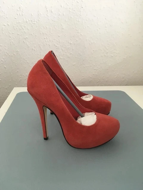 ASOS SIZE 4 Polly Suede Leather Concealed Platform Heel Court Shoe ...