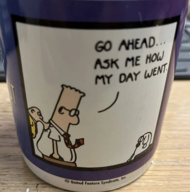 VINTAGE OZ DILBERT Scott Adams Tell Me About Your Day? Coffee Tea Mug ...