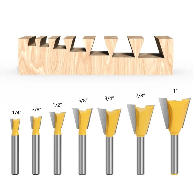 6MM SHANK DOVETAIL Joint Router Bits Carbide Engraving Bit Woodworking ...