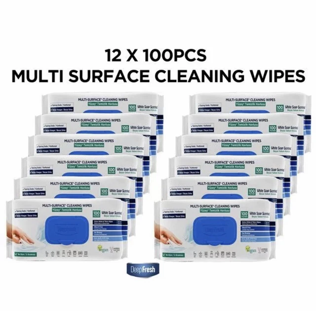 DEEP FRESH MULTI Surface Cleaning Wipes, Campaign White Soap Scented 12 ...