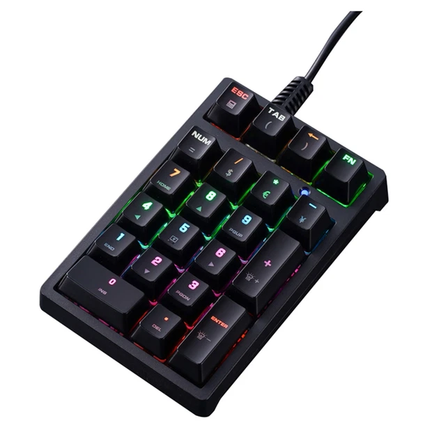 21 KEY WIRED Mechanical Numeric Keypad with RGB Lights Blue Switch3136 EUR 20,40 - PicClick FR