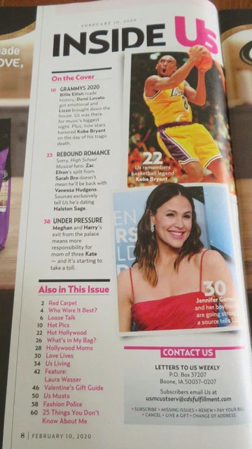 US MAGAZINE FEB 10 2020 KATE MIDDLETON Kobe ZAC EFRON Taylor Swift LUCY ...