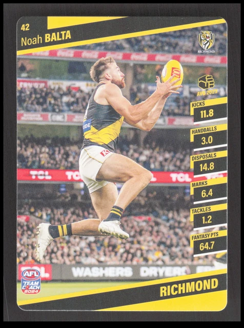 AFL 2024 TEAMCOACH Richmond Noah Balta 42 Card CB-1-9-A-18 $2.25 ...