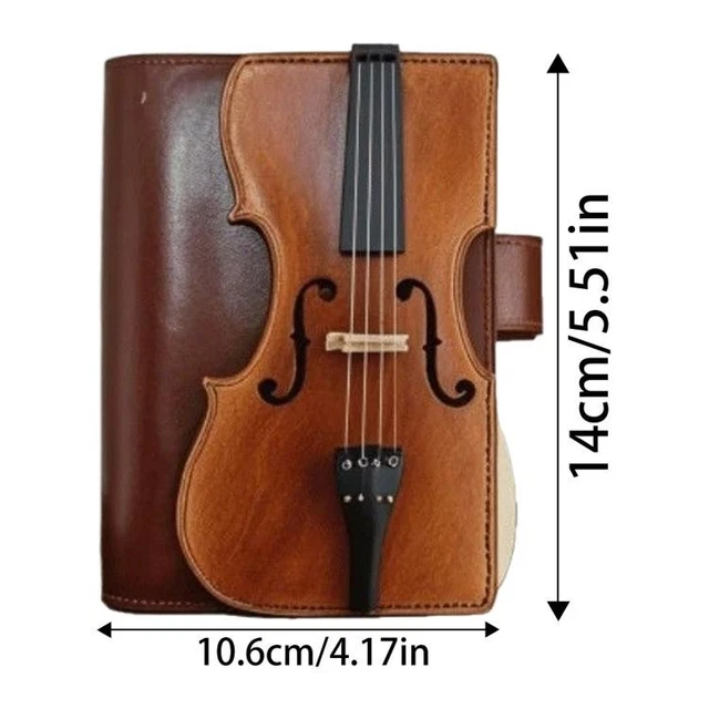 PU LEATHER RETRO Notebook Notepad Vintage 3D Violin Design Note Book ...