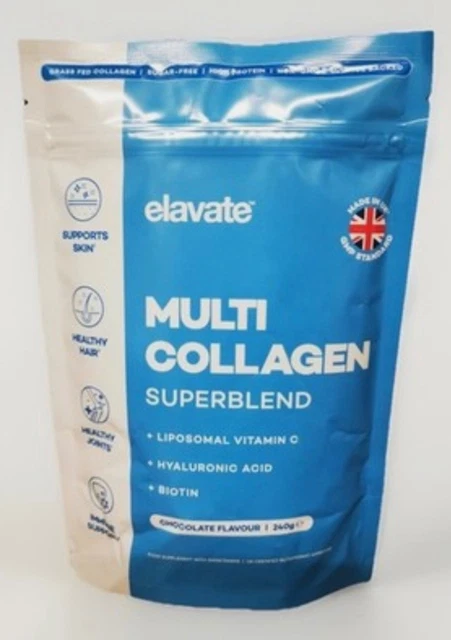 240G ELEVATE MULTI Collagen SuperBlend Chocolate Brand new sealed Bag ...