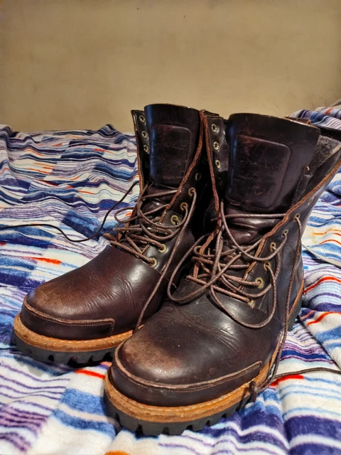 ULTRA RARE UK 10 MEN'S TIMBERLAND Tackhead Leather Boots, Vibram Soles ...