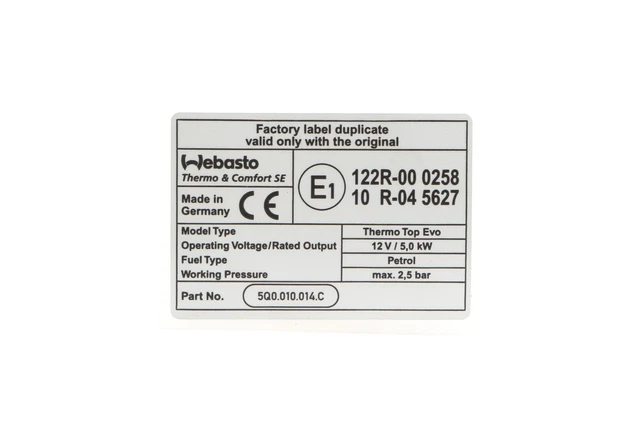 ORIGINAL VW 701010043A Kennzeichnung Hinweis Kennschild EUR 17,21 ...