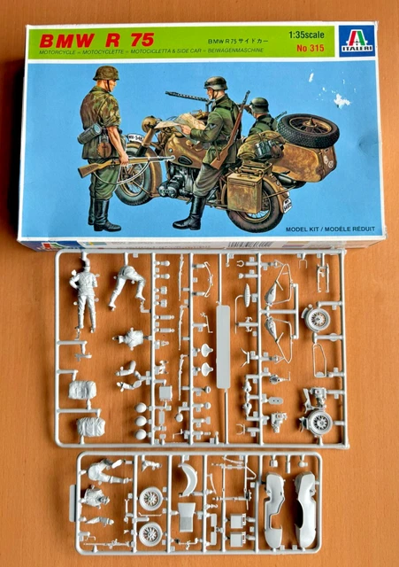 ITALERI 1/35 SCALE BMW R75 With Sidecar WWII kit #315 NOS FREE UK POST ...
