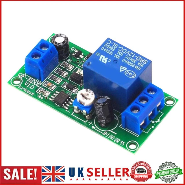 NE555 TIME DELAY Relay Module Timer Relay Switch Board 12V DC 0-60s Adjustable * £5.59 - PicClick UK