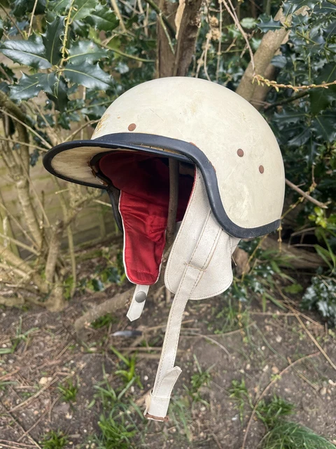 VINTAGE GENUINE STADIUM Project 3 MOTORCYCLE SCOOTER CRASH HELMET 60's ...