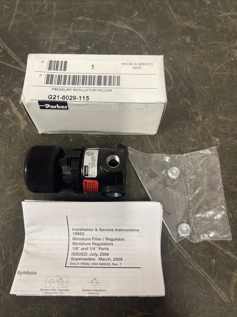 PARKER PRESSURE REGULATOR Prv Valve 115 Psi G21-6029-115, loc D1 £85.43 ...