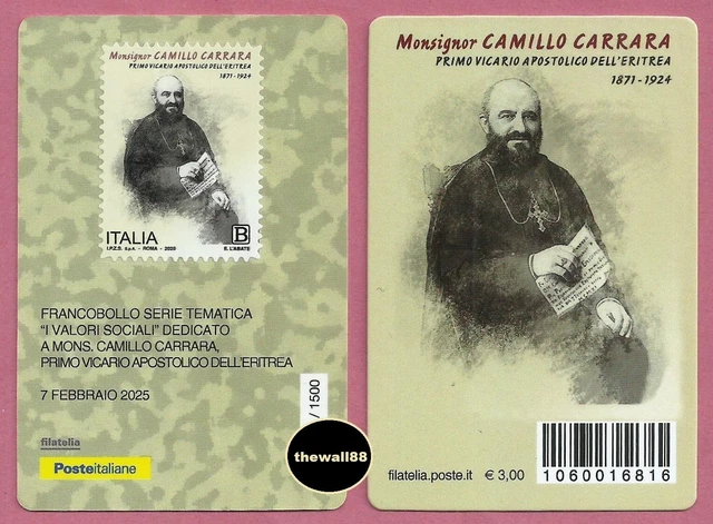 ITALIA 2025 Monsignor Camillo Carrara TESSERA FILATELICA EUR 4,80 ...