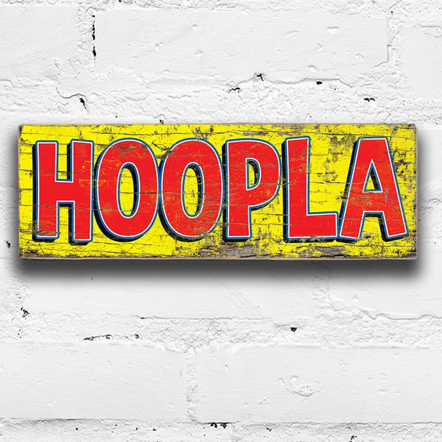 HOOPLA FAIRGROUND SIGN 28cm Retro Vintage Style Fun Fair Carnival Stall ...