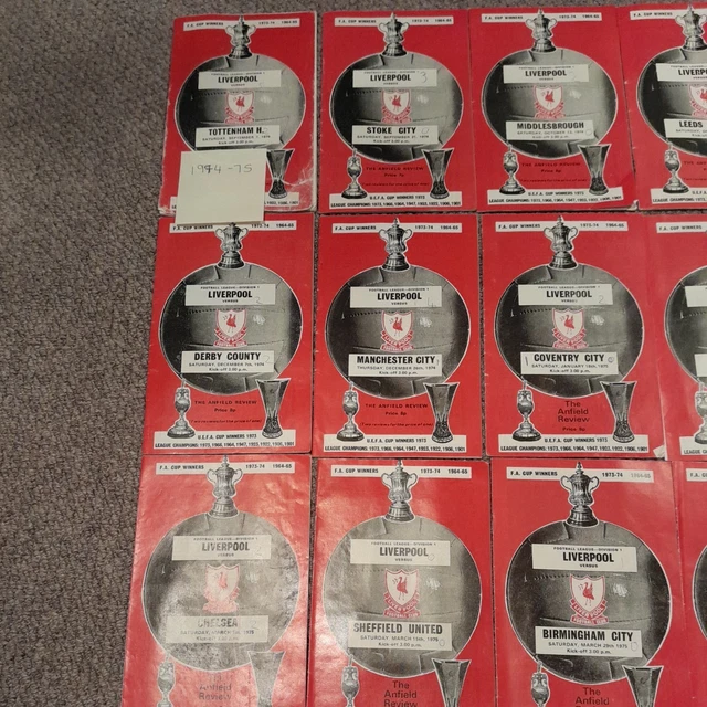 BULK JOB LOT - 15 Liverpool Football Club Programmes - Season 1974-75 £ ...