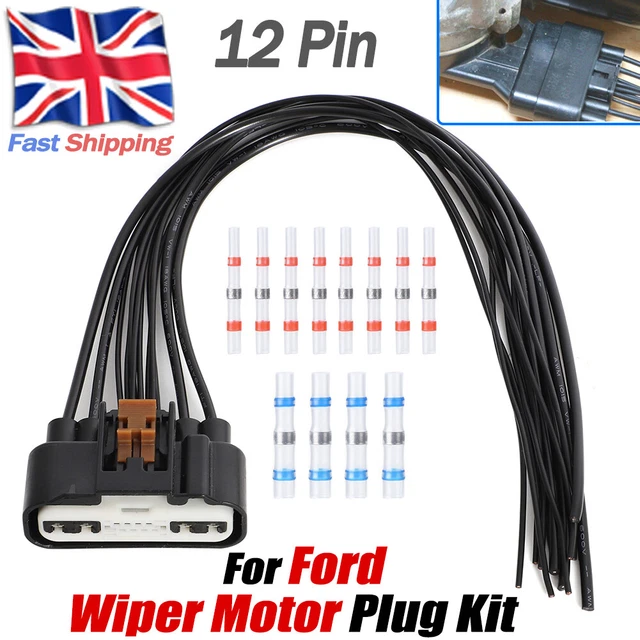 FOR FORD TRANSIT Custom Wiper Motor Connector Plug Repair Kit 12 Pin ...