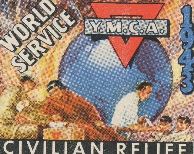 1930'S Y.M.C.A. WORLD Service Civilian Relief Poster Stamp Original F52 ...