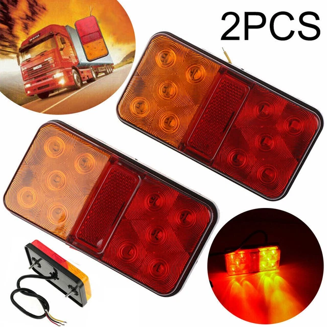 TRAILER CARAVAN VAN Rear Tail Lights LED Indicator Car Stop Light Truck ...