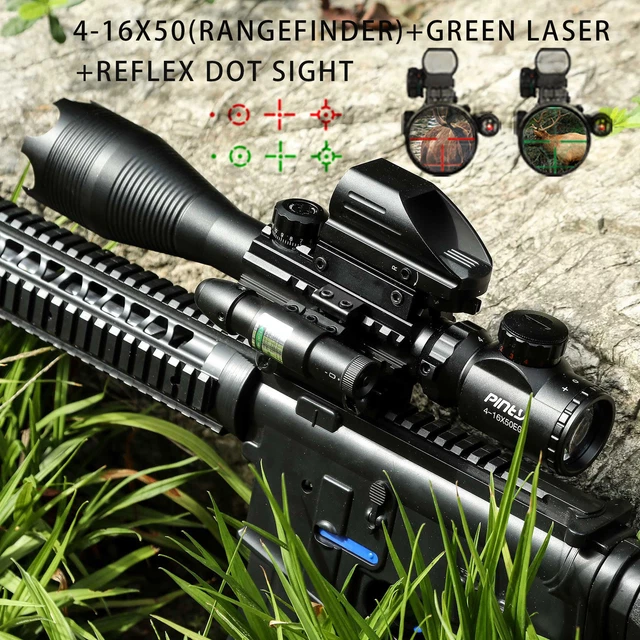 PINTY RIFLE SCOPE 4-16x50 Holographic Reflex Dot Sight Green Laser ...