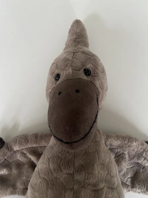 RARE JELLYCAT TERRY Pterodactyl - Retired Grey Dinosaur Soft Toy Bird ...