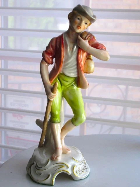 GOEBEL, BOCHMANN TRAVELER Rare Vintage Porcelain 8" Figurine Germany ...