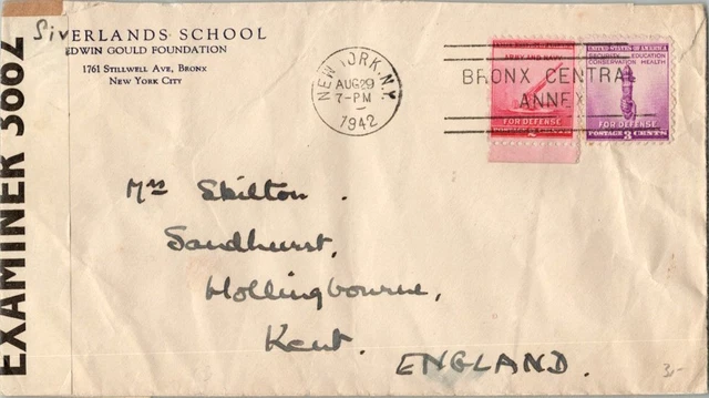 1940'S COMMEMORATIVES 2C and 3c Defense 1942 New York, N.Y. Bronx ...