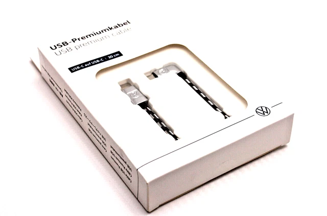 ORIGINAL VW USB-PREMIUMKABEL Ladekabel USB-C auf USB-C 30 cm ...