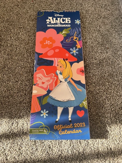 ALICE IN WONDERLAND Calendar 2023 Disney Official Slim Wall Organiser ...
