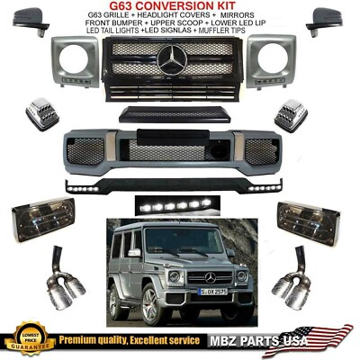 G63 CONVERSION AMG Body Kit Bumper Flares LED LIP G550 G500 GRILLE ...