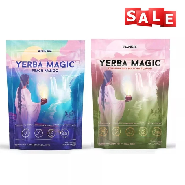 YERBA MAGIC|YERBA MATE Instant Tea Powder | Peach Mango Flavor | 30 ...