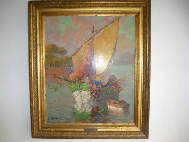 TABLEAU-PEINTURE DE PIERRE FOREST : Paysage Provence Bord de Mer Côte d ...