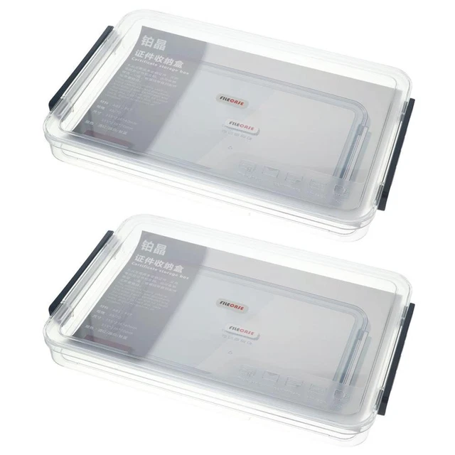 CLEAR PLASTIC FILE Box A4 Document Case Paper Organizer EUR 24,60 ...