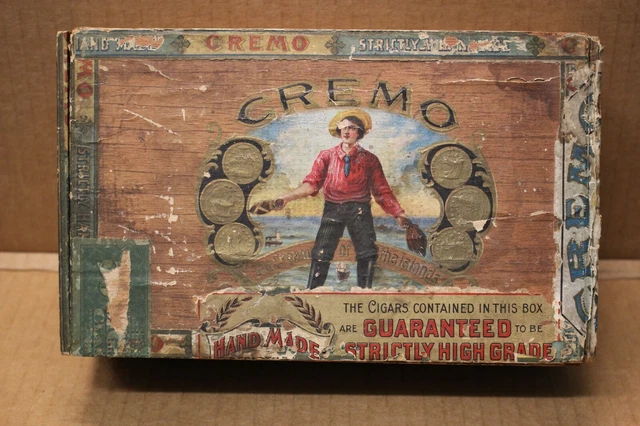 VINTAGE WOODEN CIGAR Box Factory No. 1896 1st District Pennsylvania ...