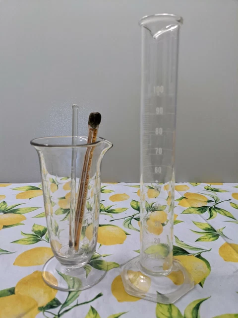 PHOTOGRAPH DARKROOM GLASS Measuring Cup, Rain Gauge ,stir stick ...