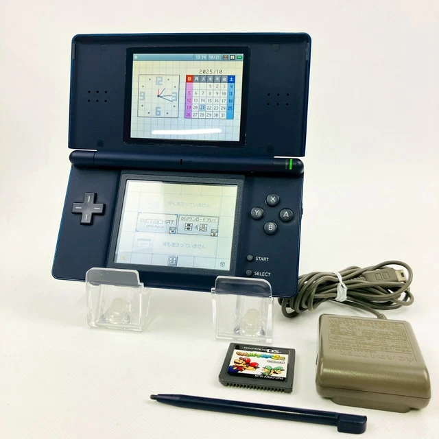 CONSOLE NINTENDO DS Lite smaltata Navy e regione di ricarica spedizione ...