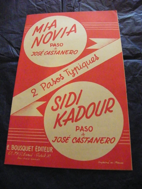PARTITURA MIA NOVIA José Castanero Sidi Kadour 1957 EUR 17,35 - PicClick IT