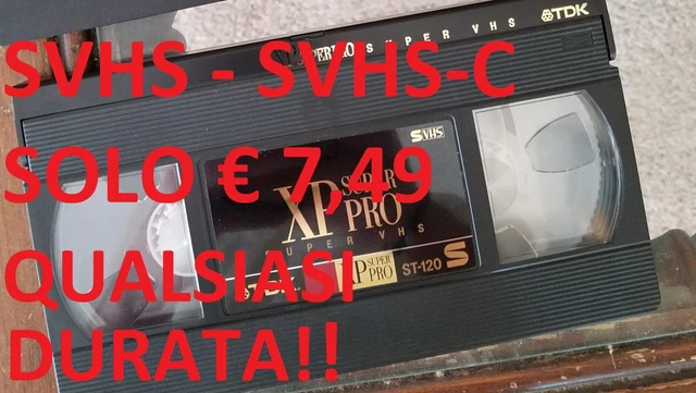 CASSETTA SVHS SVHS-C Super Vhs Vhsc Conversione Riversamento ...