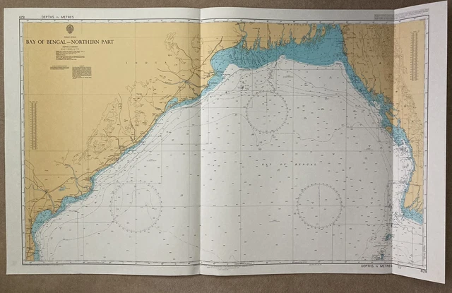 LARGE VINTAGE ADMIRALTY Map/Sea Chart Gulf of Honduras and Yucatan ...